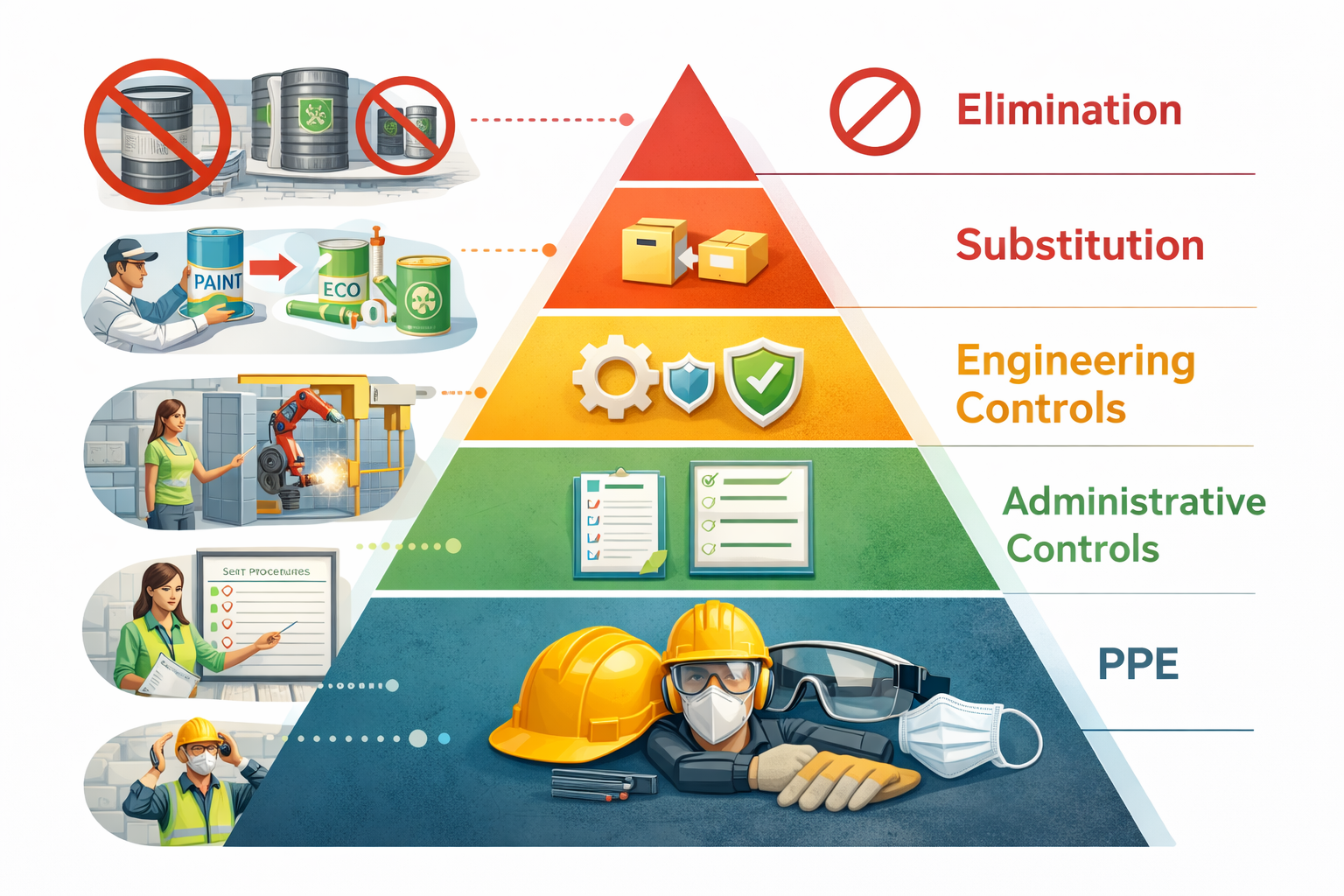 The Hierarchy of Controls Explained (With Practical Examples) - HSSE Tips